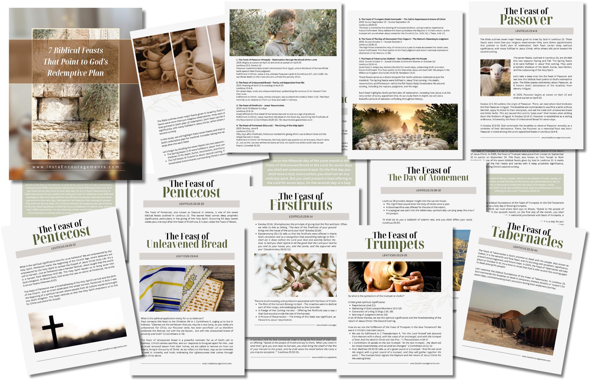 7 Biblical Feasts That Point to God's Redemptive Plan Bible Study PDF ...