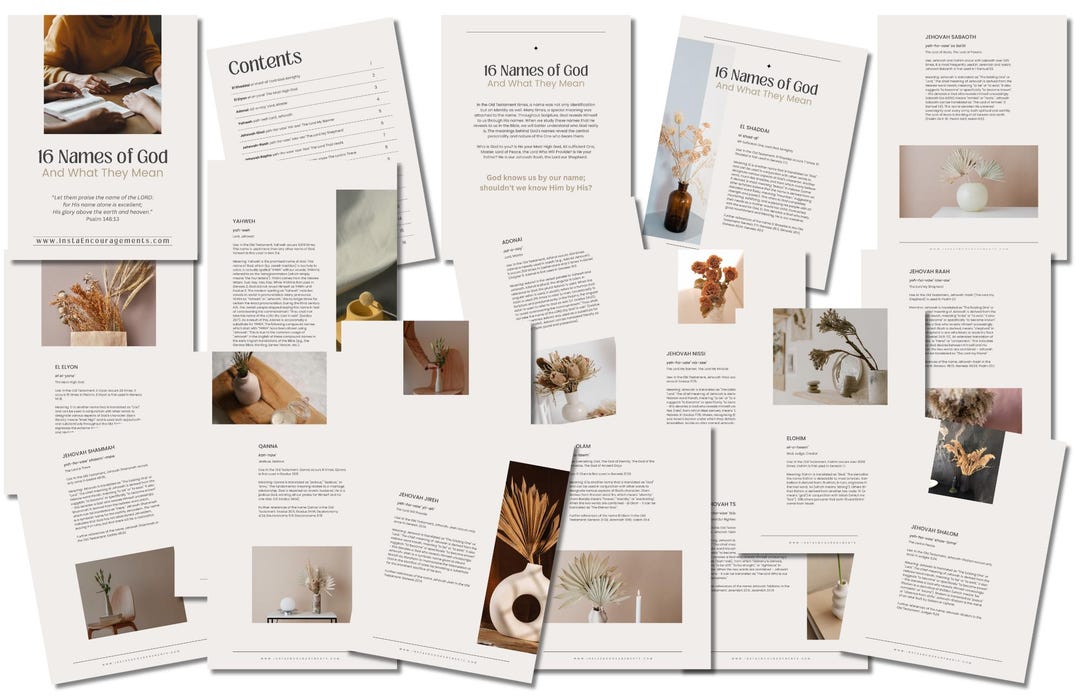 NEW 16 Names of God & What They Mean Frame-worthy Downloadable ...