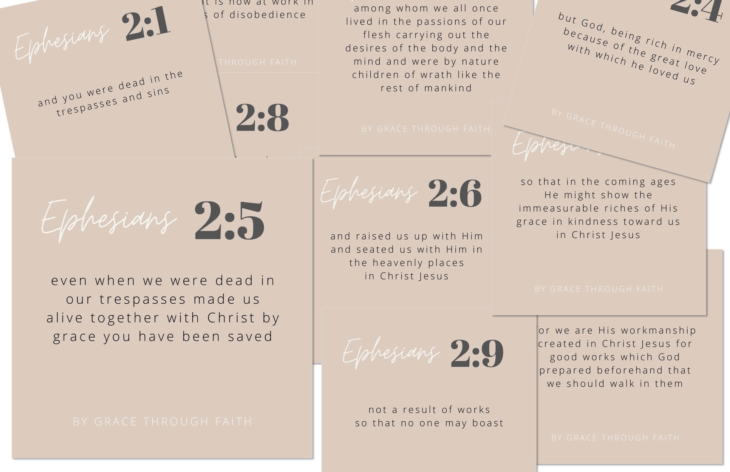 Ephesians 2:1-10 Scripture Memory Cards - Etsy