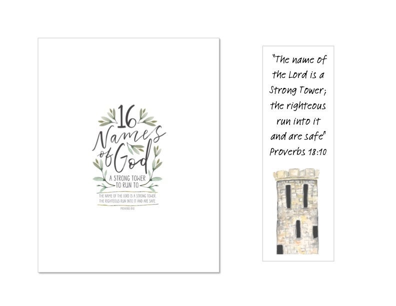 16 Names of God Bookmarks + BONUS El Roi PDF Download Printable - Etsy