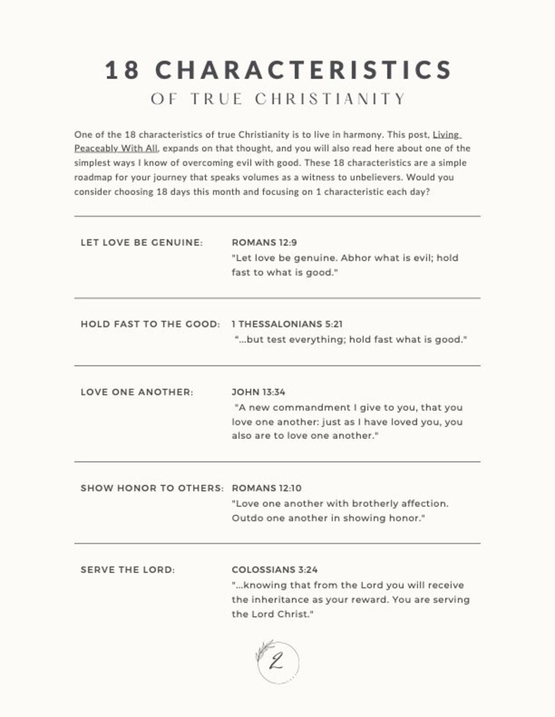 18 Characteristics of True Christianity Bible Study Guide PDF Download ...