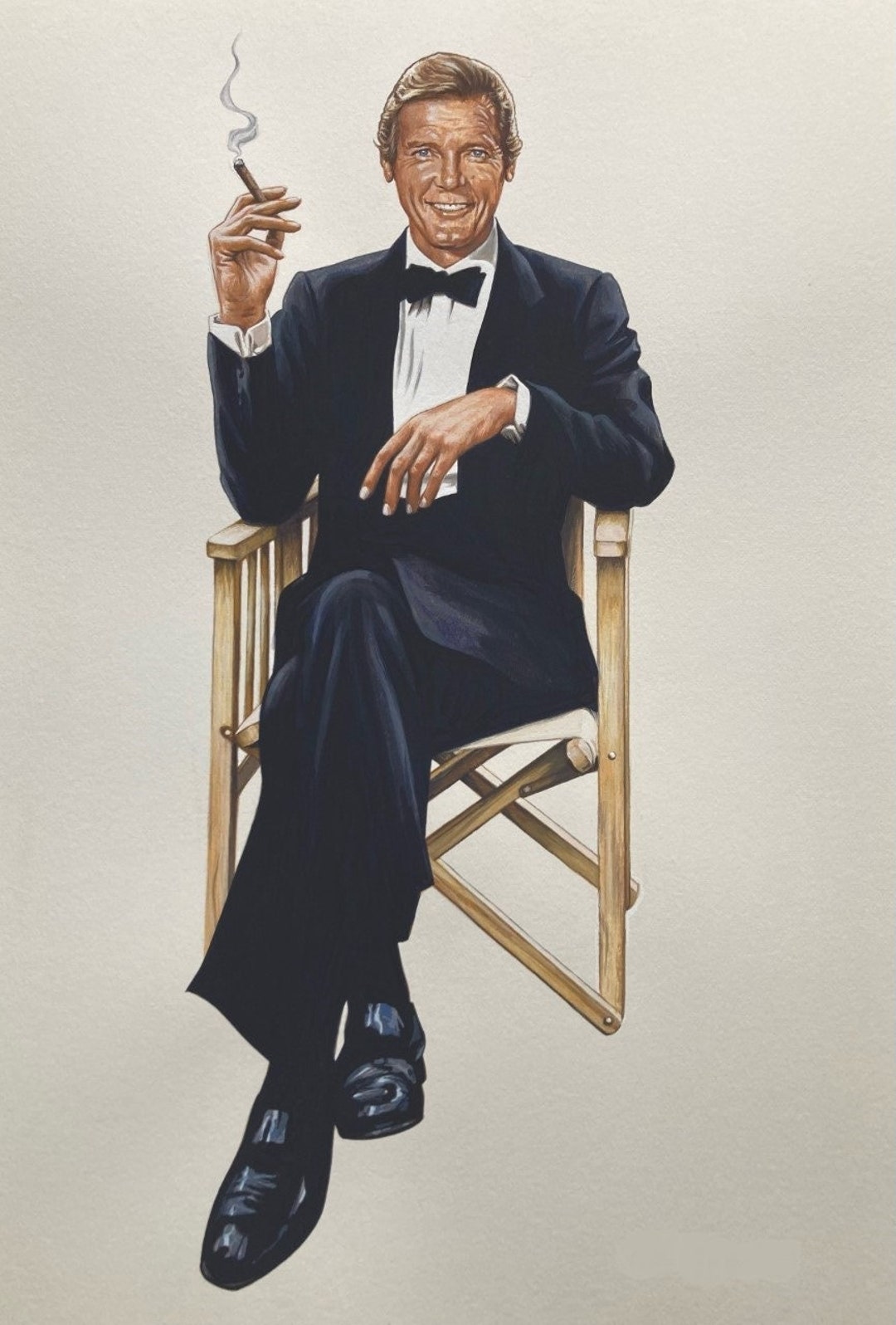 Limited Edition Art Print of ROGER MOORE by Chris Naylor - Etsy