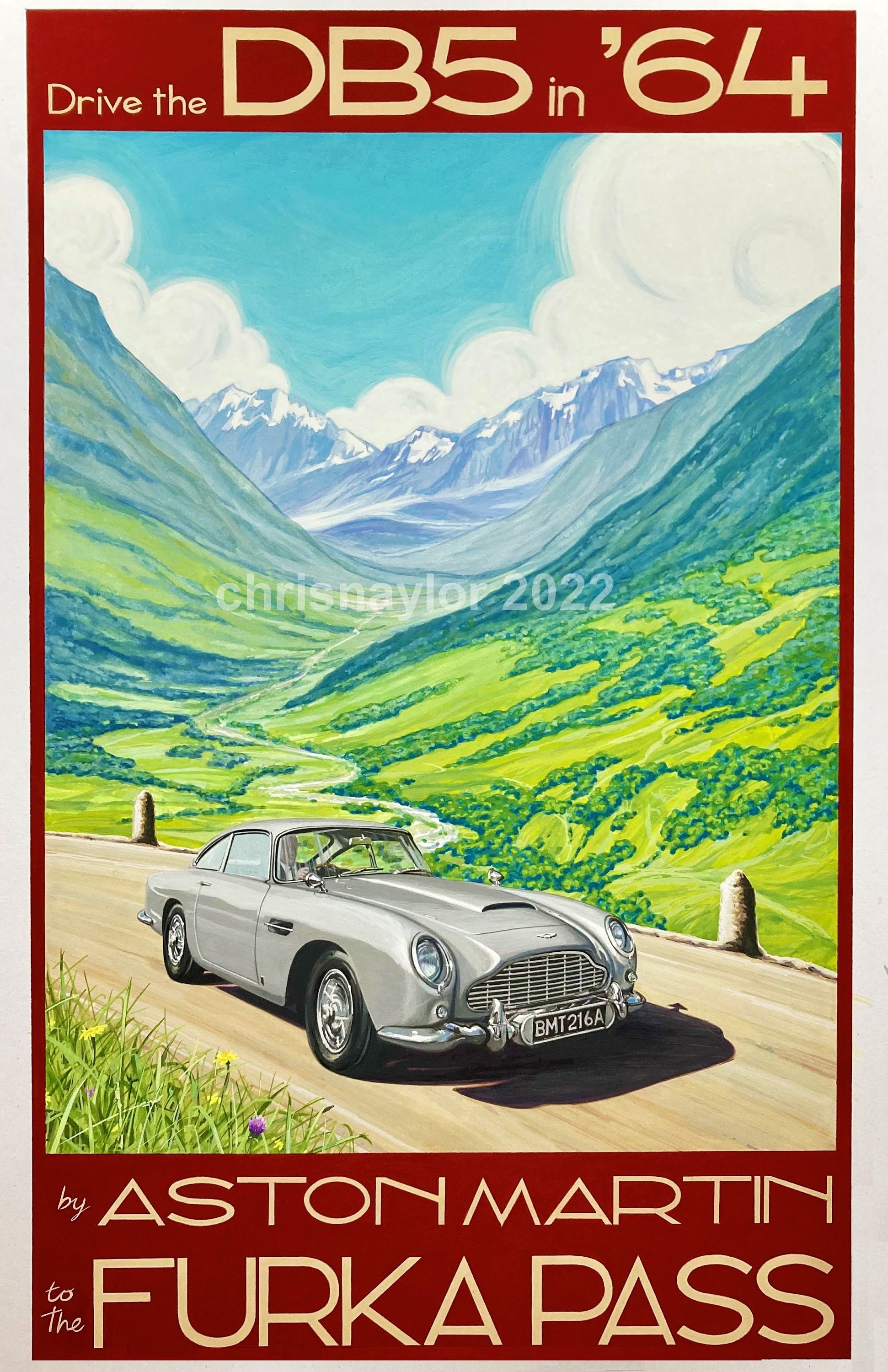 Limited Edition Art Print of Aston Martin DB5 Travel Poster by Chris ...
