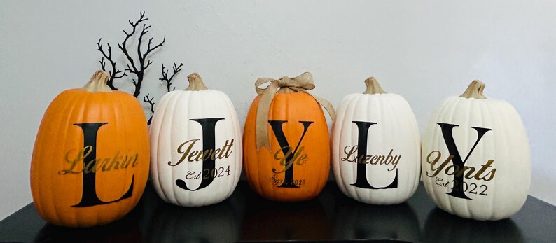 Personalized Monogrammed Pumpkins ! 13” Tall White or Orange Faux ...