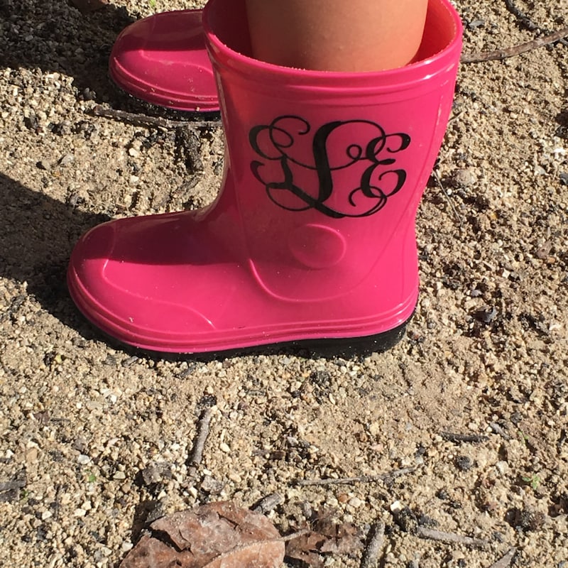 Monogram Rain Boots - Etsy