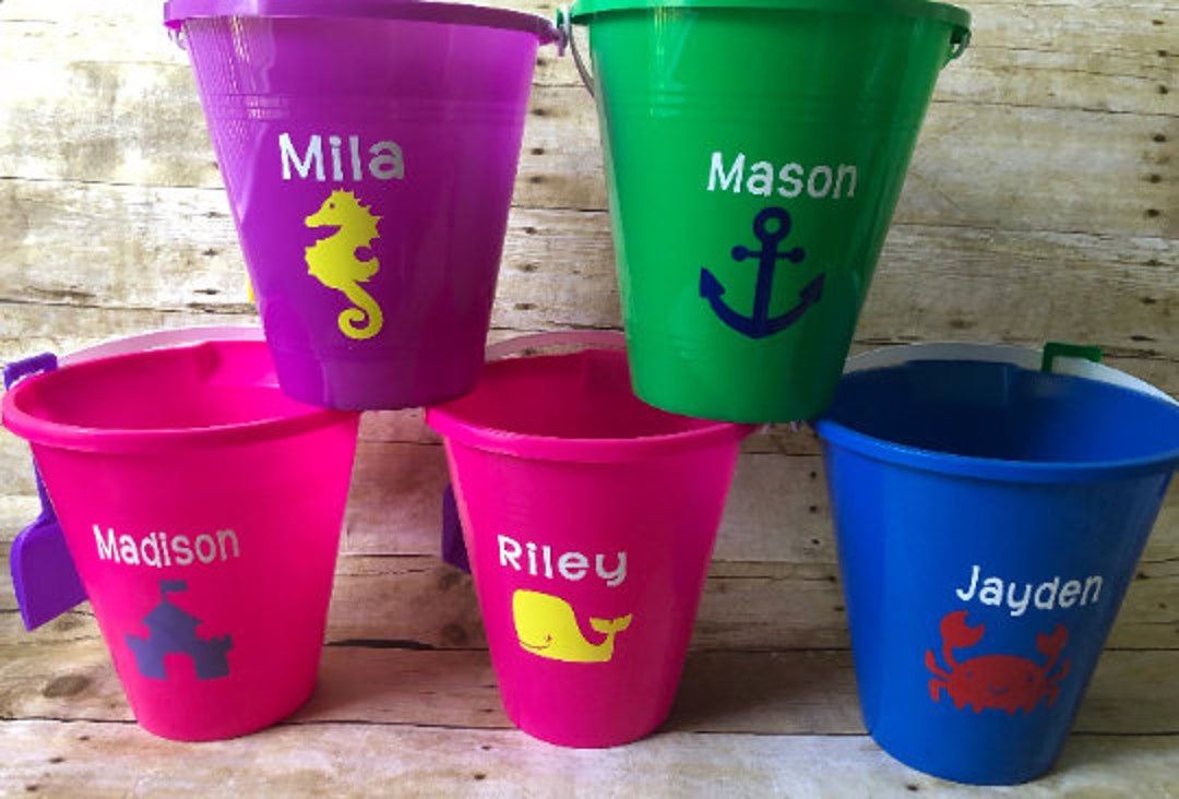 Personalized Beach Pail With Shovel Custom Anything You Want Perfect ...