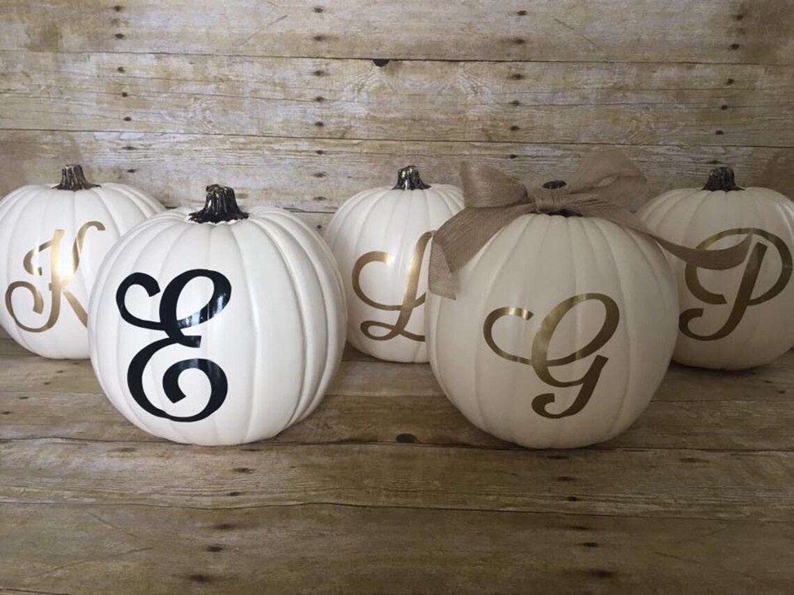 Personalized Monogrammed Pumpkins Fall is Here White Faux - Etsy