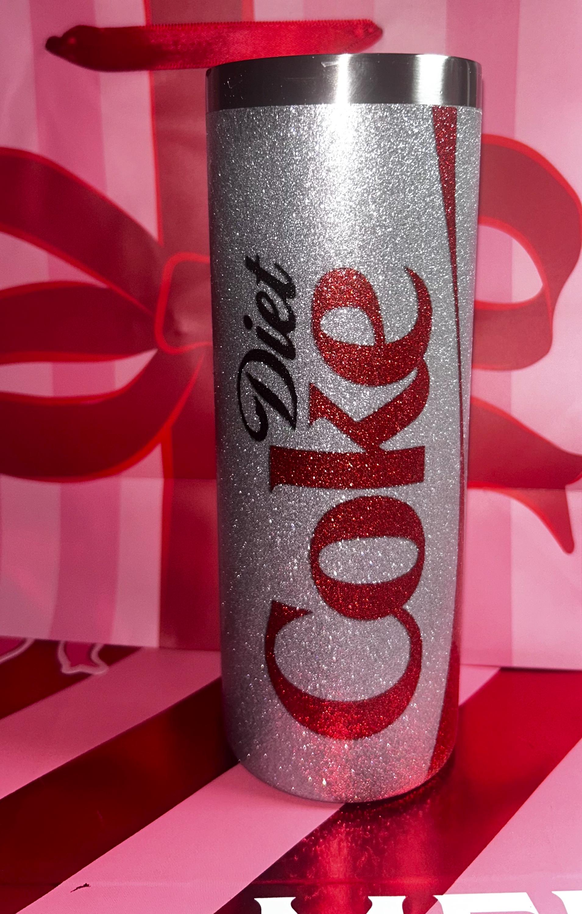 Diet Coke Stainless Steel Cup With Straw Glitter!! - Etsy