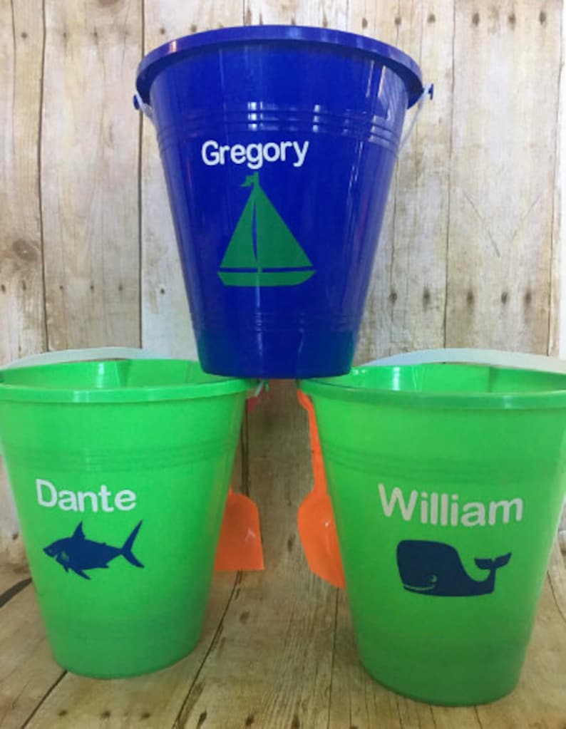 Personalized Beach Pail With Shovel Custom Anything You Want | Etsy