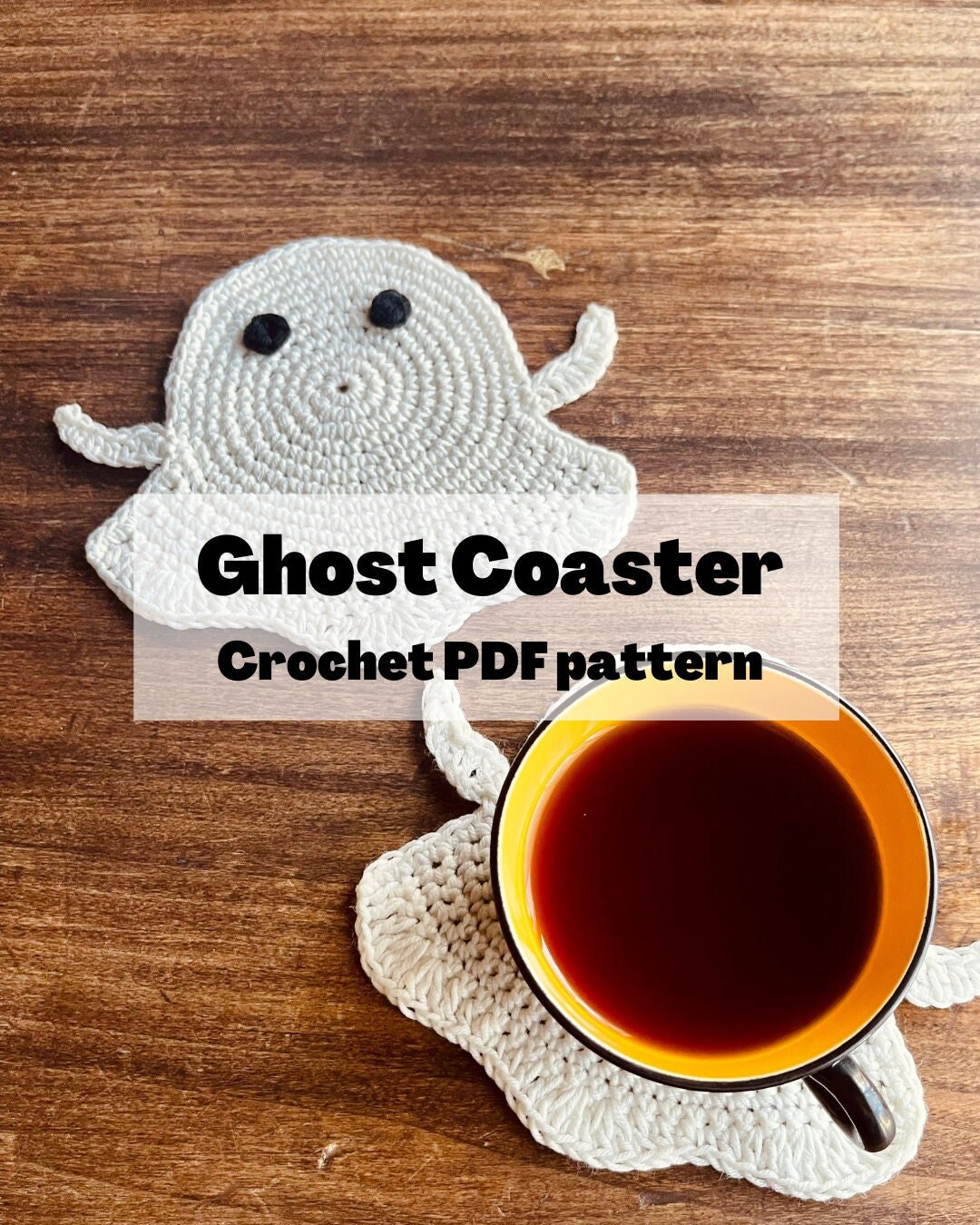 Ghost Crochet Coaster Pattern: Halloween Appliqué (PDF Digital Download ...
