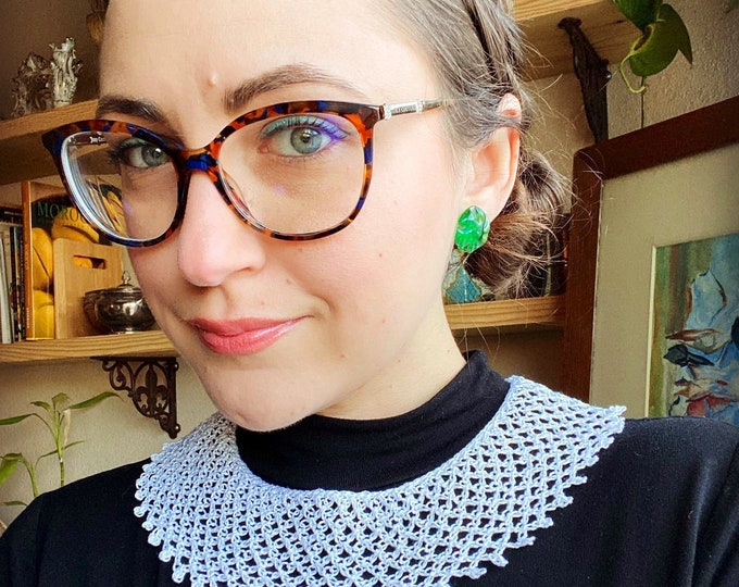 Vintage Ruth Bader Ginsburg White Hand Beaded Glass Bead Collar ...