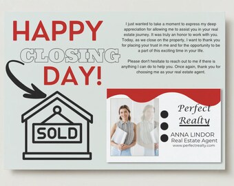 SET of Happy Closing Day Gift Card and Business Card Holder Mailer With ...