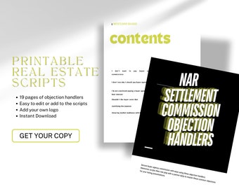 Real Estate Objection Handling Scripts Template, Realtor Sales Script ...