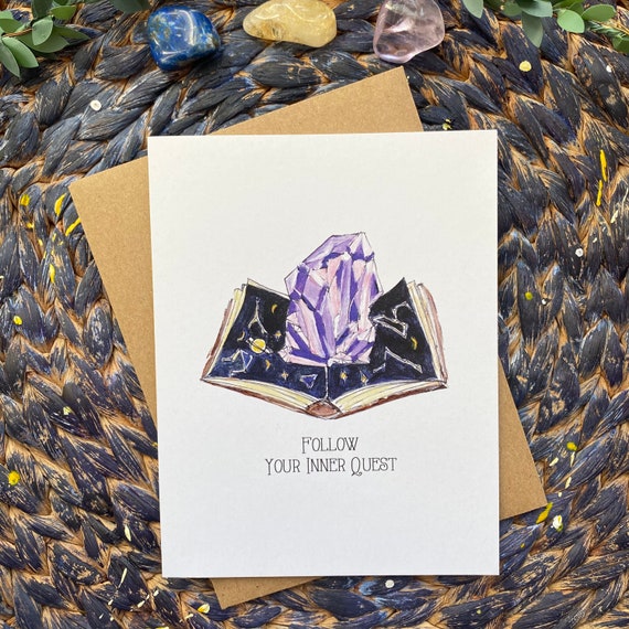 Crystal Magic Card Birthday Friendship Good Luck Thinking | Etsy