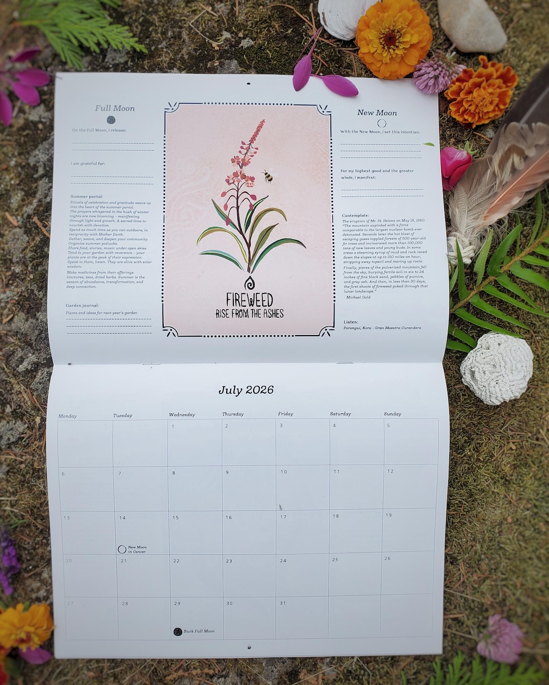 2026 Moon Calendar Journal & Ritual Guide – Track Lunar Phases, Set ...