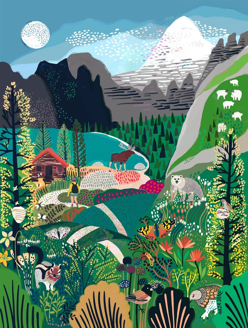 Canadian Rockies Art Print |british Columbia |travel Art| Alberta ...