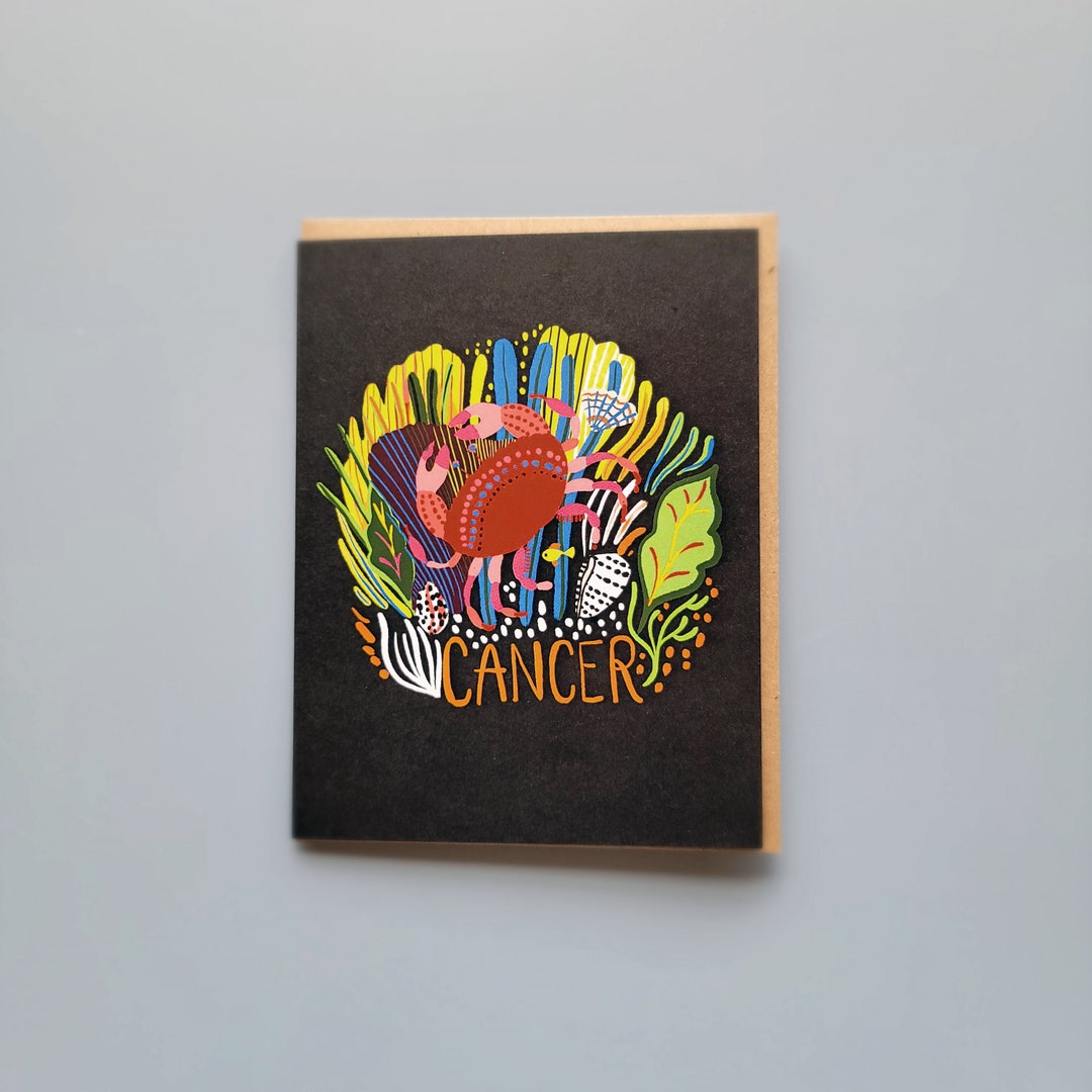 Cancer Greeting Card | Floral | Astrology | Zodiac | Birthday Card ...