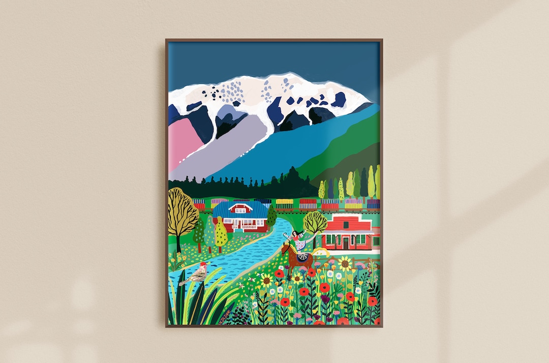 Pemberton Art Print | Mountain Town Art | Snowy Peaks | Whistler ...