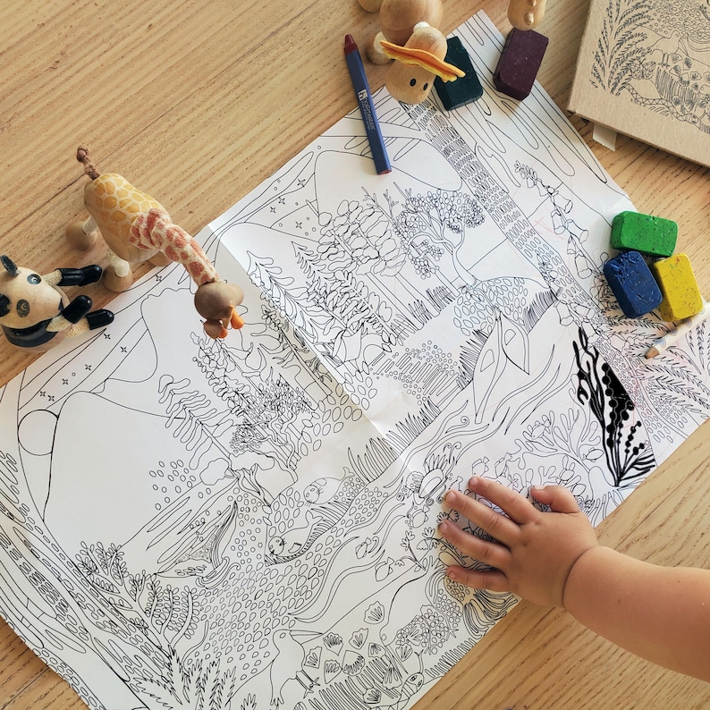 Pacific Northwest Coloring Poster | Kids' Nature Art Activity - Etsy