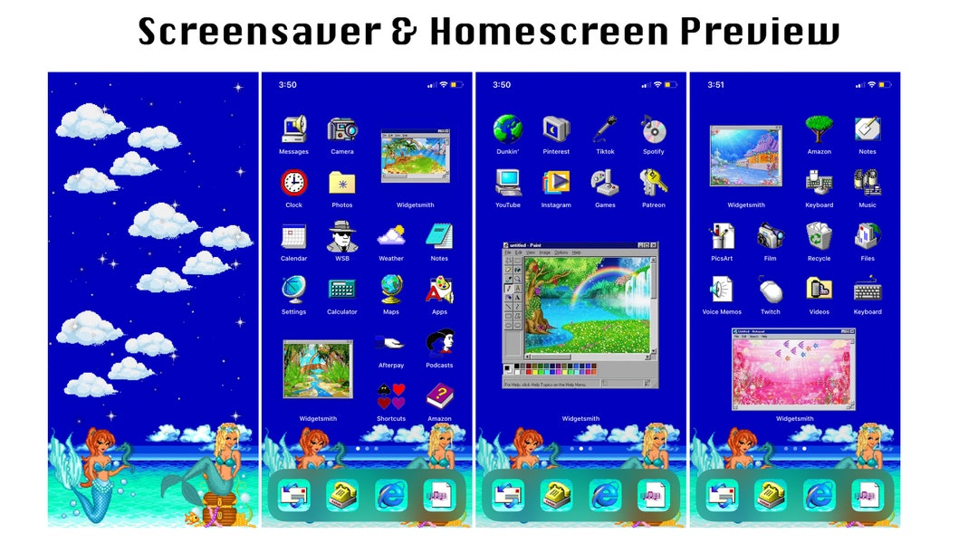 Tropical Pixel Dreamland Ios 14 Theme Pack - Etsy