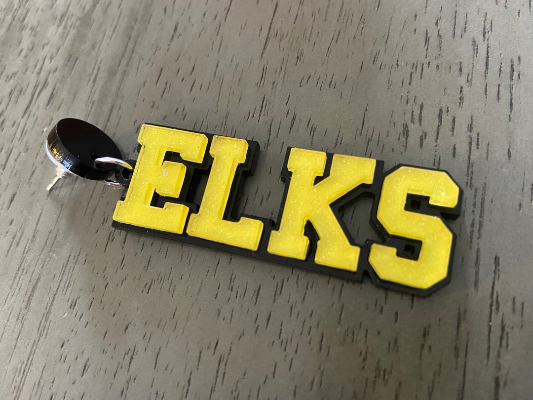 ELKS Acrylic Earrings VARSITY Font - Etsy