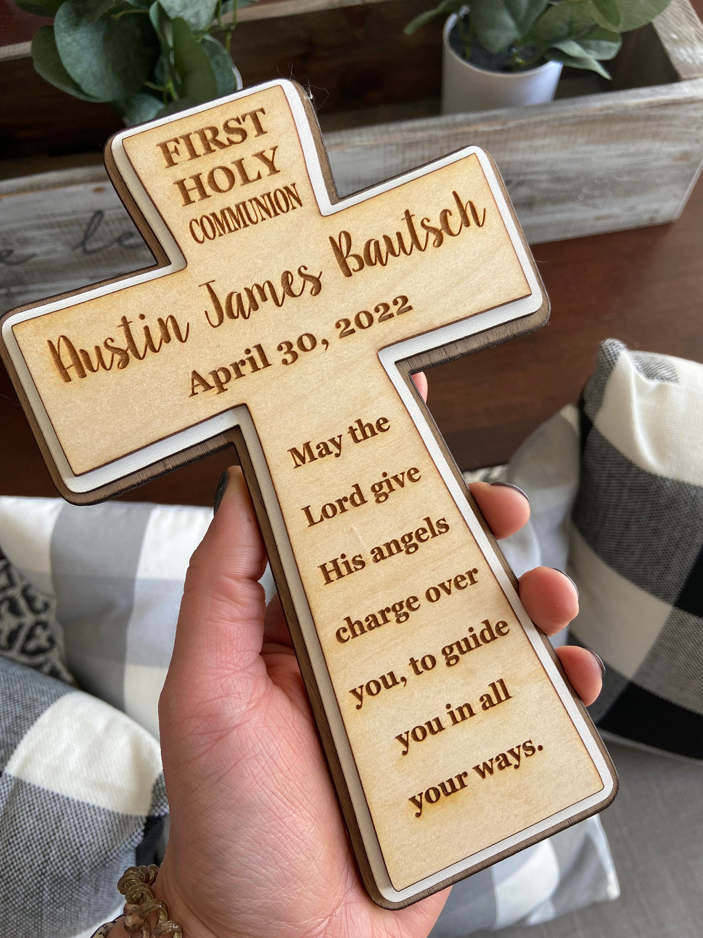 First Communion Personalized Cross, Communion Gift, Cross, Wall Cross ...
