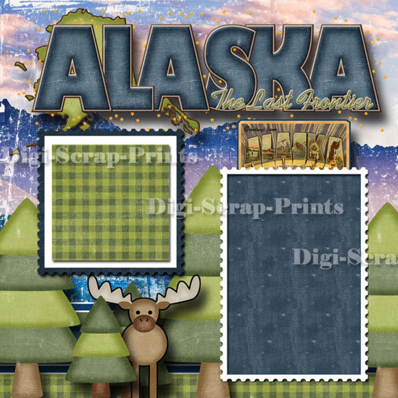 ALASKA ~ Vacation 2 Printed 12X12 Pre-made Scrapbook Pages Quick Pages ...