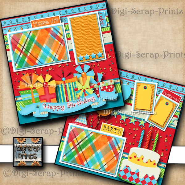 Happy Birthday Scrapbook Pages - Etsy