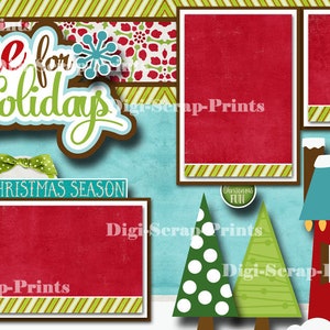 CHRISTMAS Home for the Holidays ~ 2 Printed 12X12 Pre-made Scrapbook ...