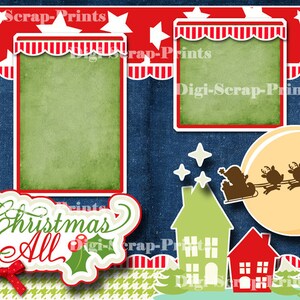 MERRY CHRISTMAS to All ~ 2 Printed 12X12 Pre-made Scrapbook Pages Ez ...