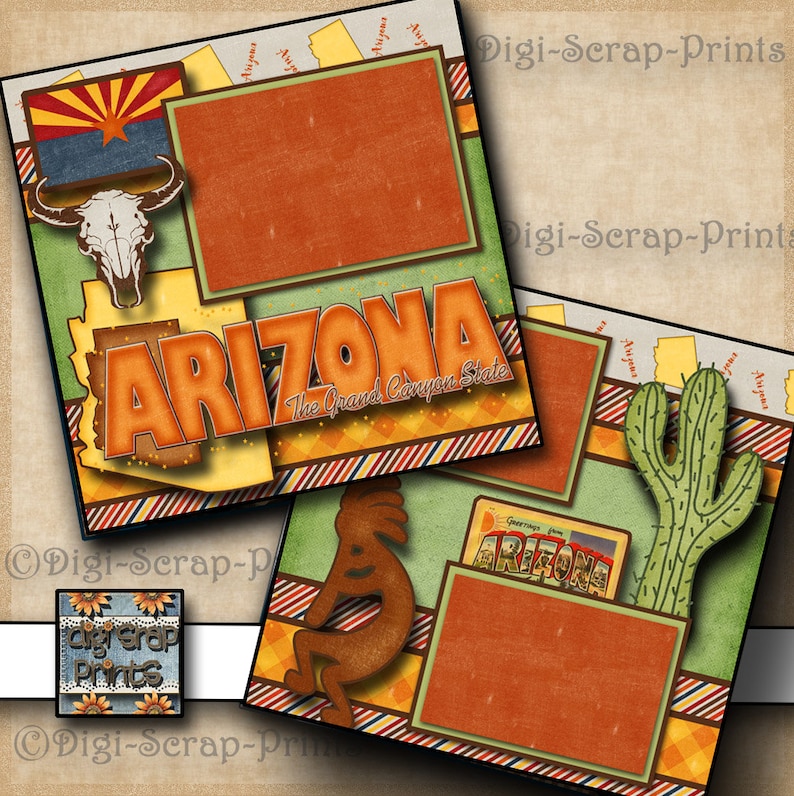 ARIZONA ~ Vacation 2 Printed 12X12 Pre-made Scrapbook Pages Quick Pages ...