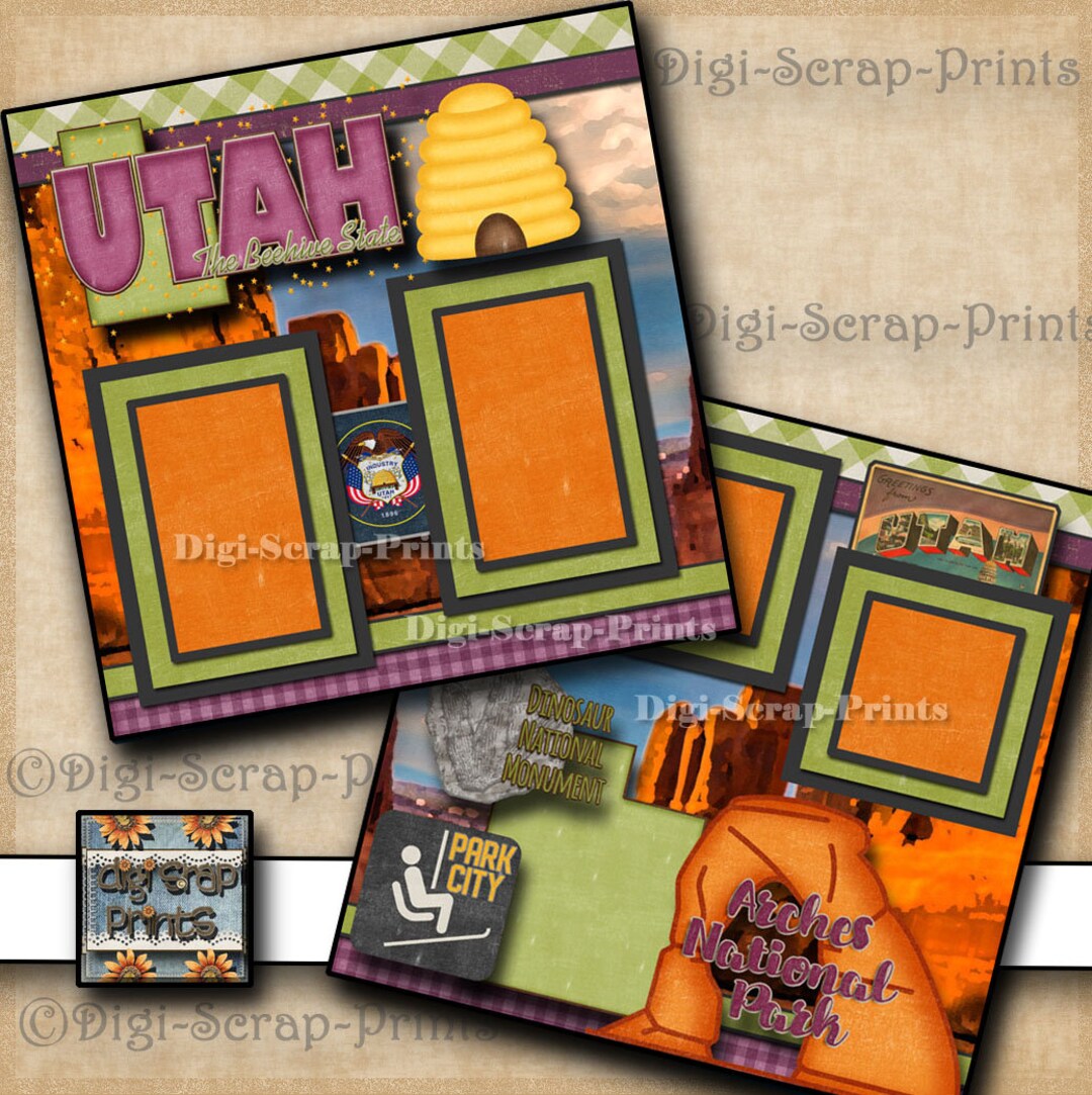 UTAH ~ Vacation 2 Printed 12X12 Pre-made Scrapbook Pages Quick Pages ...