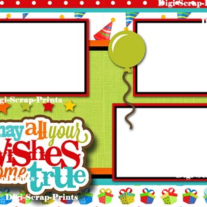 BIRTHDAY ~ Boy or Girl ~ 2 Printed 12X12 Pre-made Scrapbook Pages Quick ...