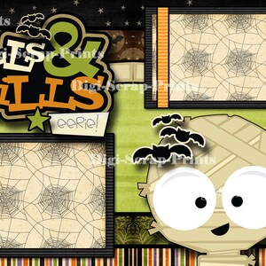HALLOWEEN ~chills & Thrills 2 Printed 12X12 Pre-made Scrapbook Pages ...