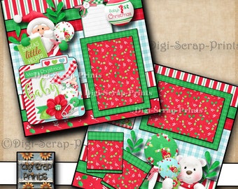 Holiday Memories 12x12 Scrapbook Page Layout Kit Precut - Etsy