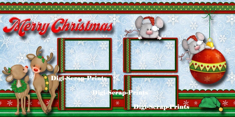 Merry Christmas 2 Printed 12X12 Pre-made Scrapbook Pages Ez Quick PAGES ...