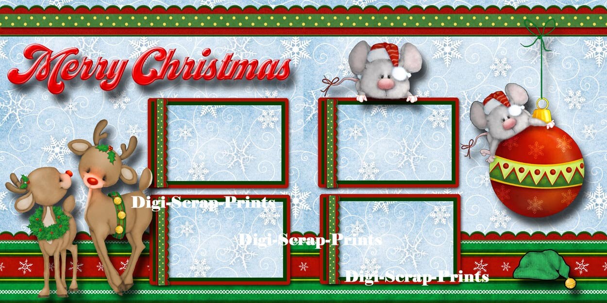 Merry Christmas 2 Printed 12X12 Pre-made Scrapbook Pages Ez Quick PAGES ...