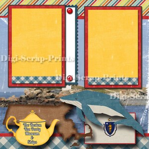 MASSACHUSETTS ~ Vacation 2 Printed 12X12 Pre-made Scrapbook Pages Quick ...