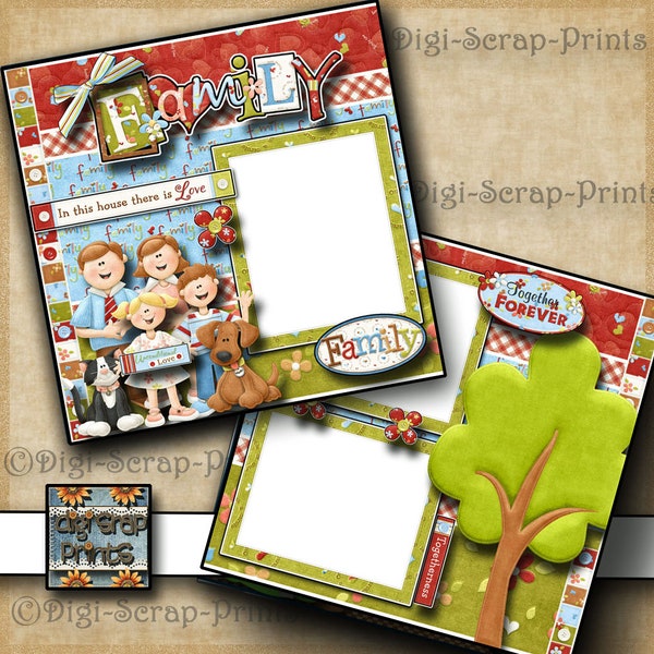 12x12 Scrapbook Layout Family Tree - Etsy