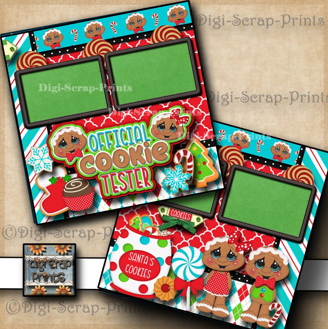 Christmas ~ Official Cookies Tester ~ Baking Decorate ~ 2 Printed 12X12 ...