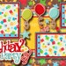 BIRTHDAY PARTY ~ 2 Printed 12X12 Pre-made Scrapbook Pages Quick EZ ...