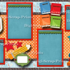 School BACK 2 THE BOOKS Grade ~ 2 Printed 12X12 Pre-made Scrapbook ...