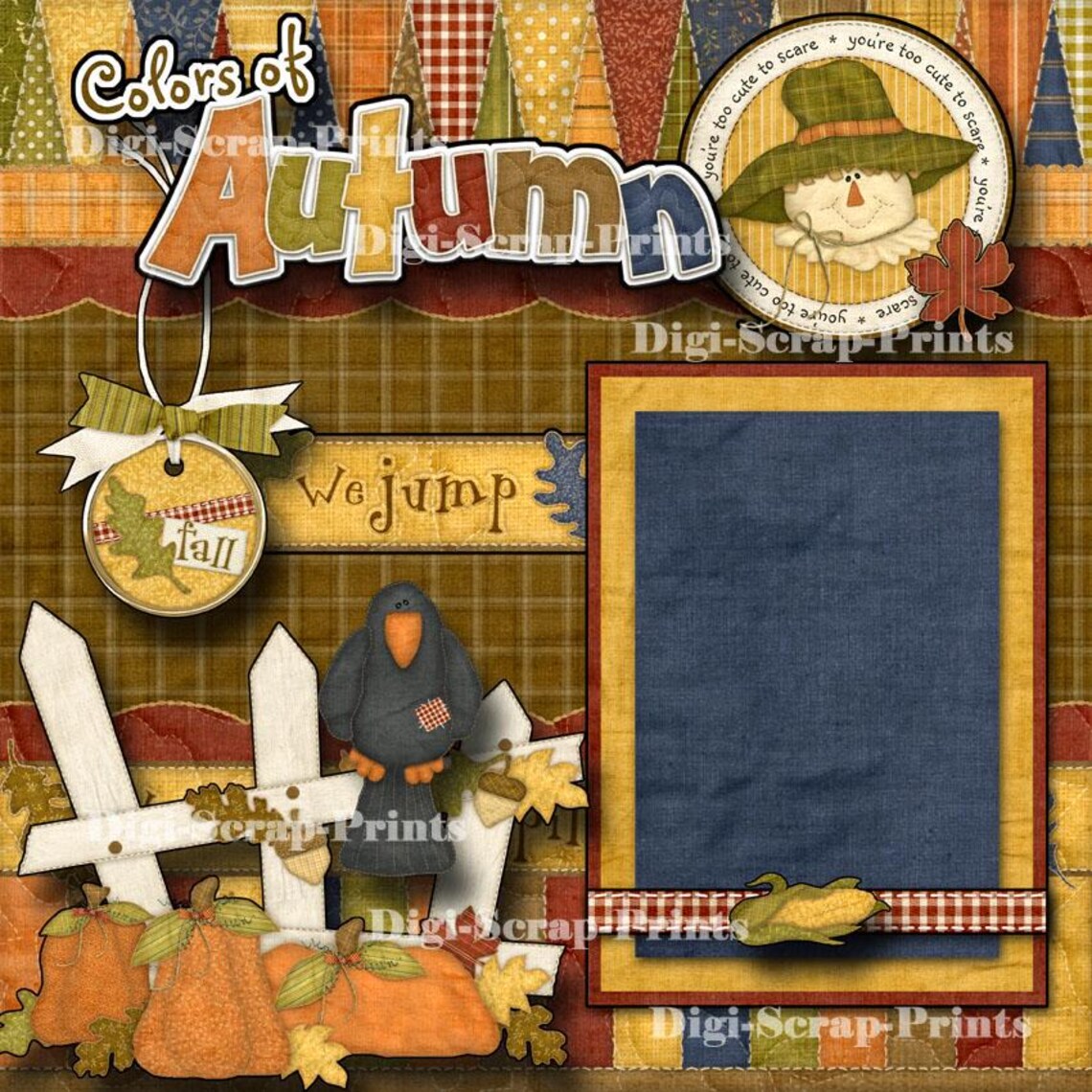 COLORS OF AUTUMN ~ Fall 2 Printed 12X12 Pre-made Scrapbook Pages Quick ...