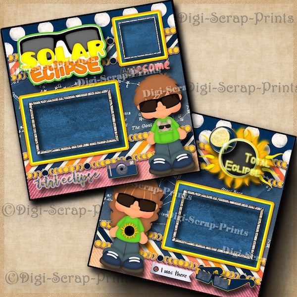 Solar Eclipse Scrapbook Layouts - Etsy