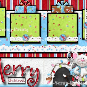 Merry Christmas ~ 2 Printed 12X12 Scrapbook Pages Ez Quick PAGES Paper ...