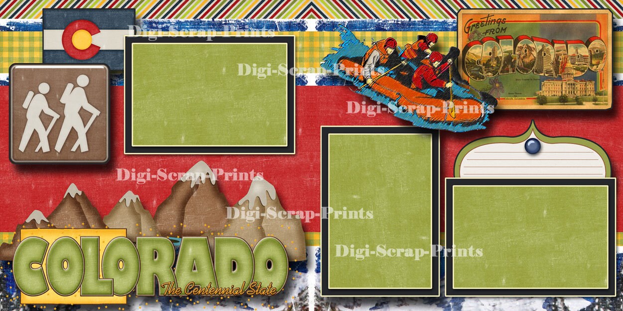COLORADO VACATION 2 Printed 12X12 Pre-made Scrapbook Pages Quick Pages ...