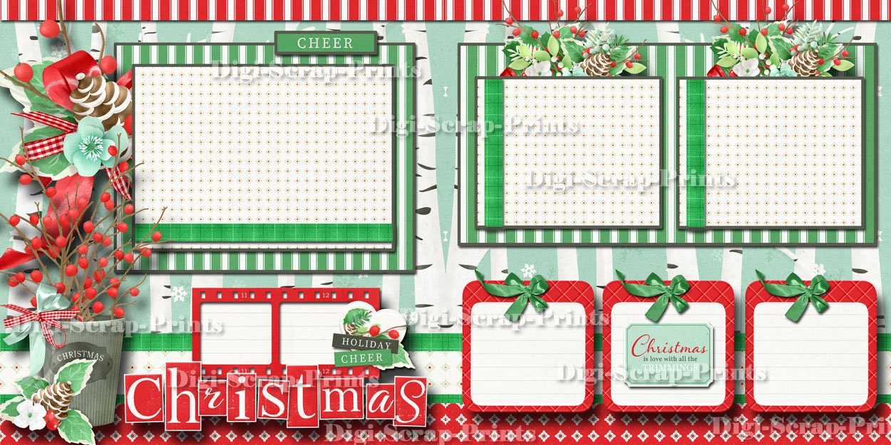 CHRISTMAS CHEER Christ Birth Holiday 2 Printed Scrapbook Pages Ez Quick ...