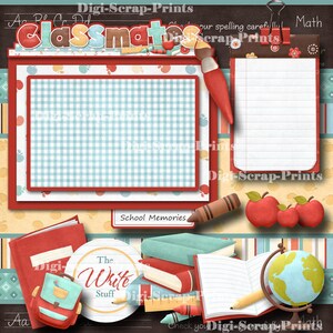 2ND GRADE SCHOOL~ Boy ~ 2 Printed 12X12 Pre-made Scrapbook Pages Ez ...