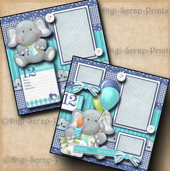 BABY BOY 1st Birthday 2 Printed 12X12 Pre-made Scrapbook - Etsy