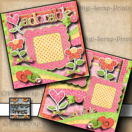 BABY GIRL 2 Printed 12X12 Pre-made Scrapbook Pages Quick - Etsy